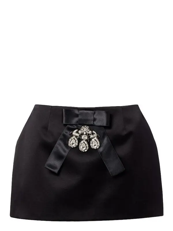 Dolce & Gabbana Duchesse Silk-blend Satin Miniskirt - Black
