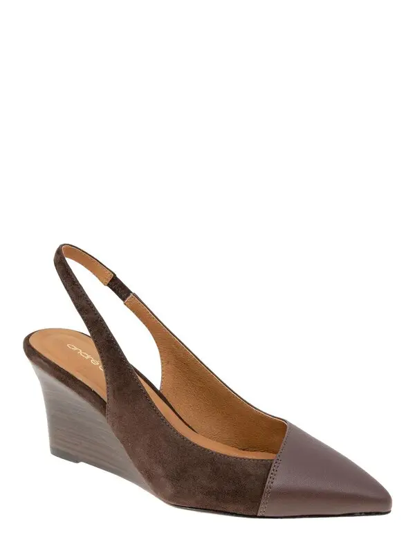 Andre Assous Laina Slingback Wedge Pump - Dark Brown