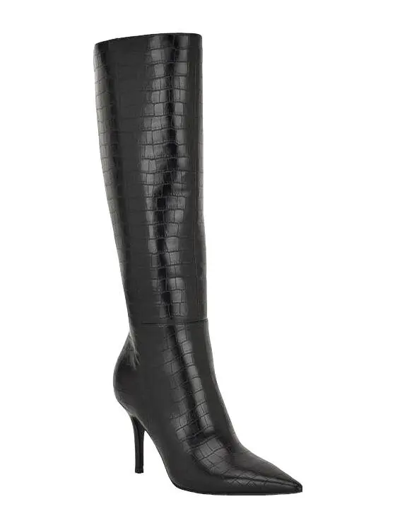Guess Pointed Toe Knee High Boots - Black