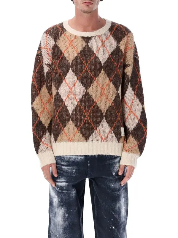 Emporio Armani Recycled Wool Argyle Sweater - F6001