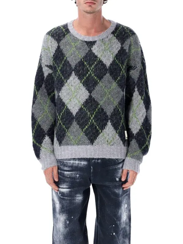 Emporio Armani Recycled Wool Argyle Sweater - Fb001