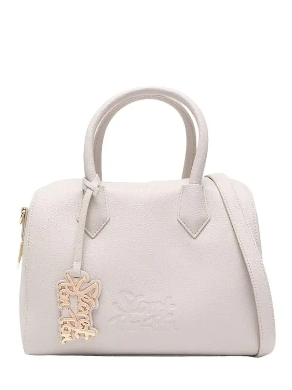 SECRET PON-PON Leather Tote Bag - White