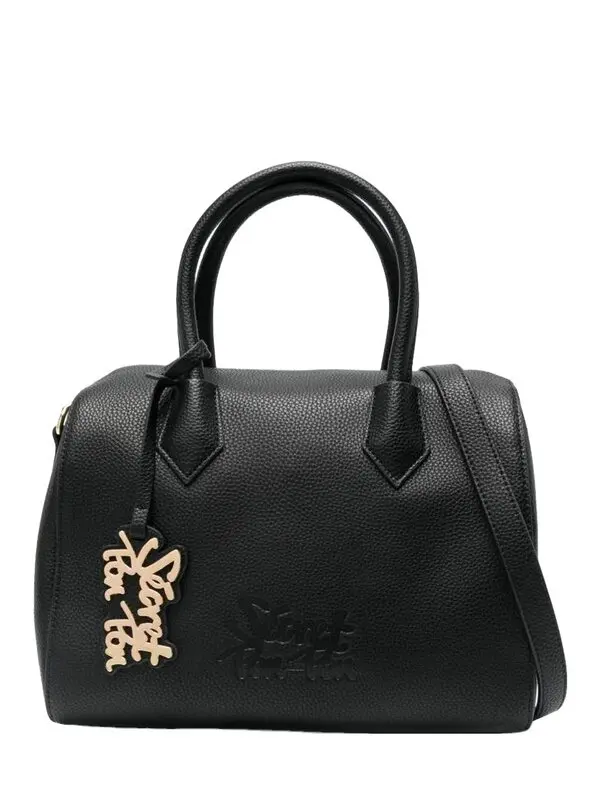 SECRET PON-PON Leather Top-handle Tote Bag - Black