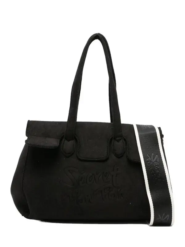 SECRET PON-PON Logo-embossed Tote Bag - Black