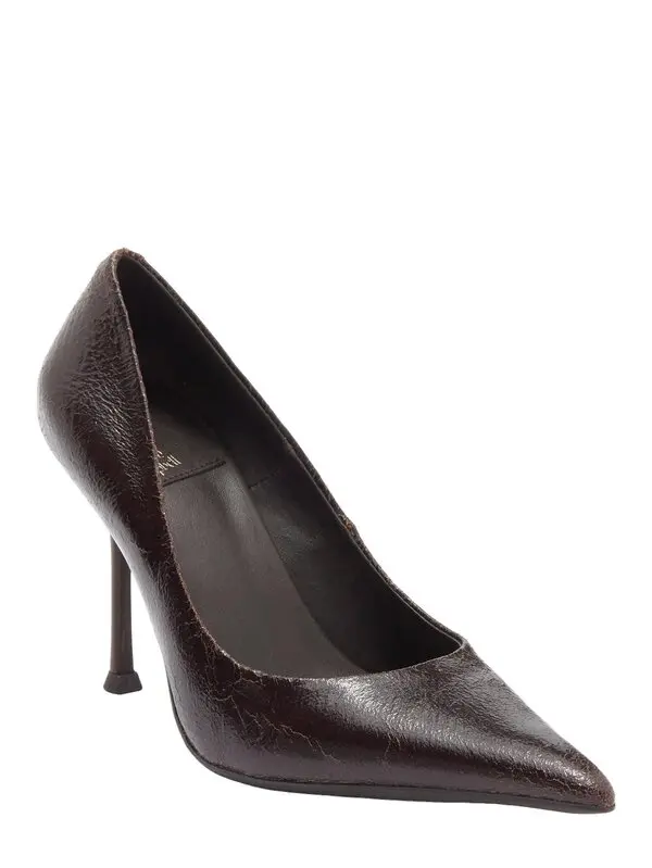 Jeffrey Campbell Pointed-toe Pump - Brown Crackle