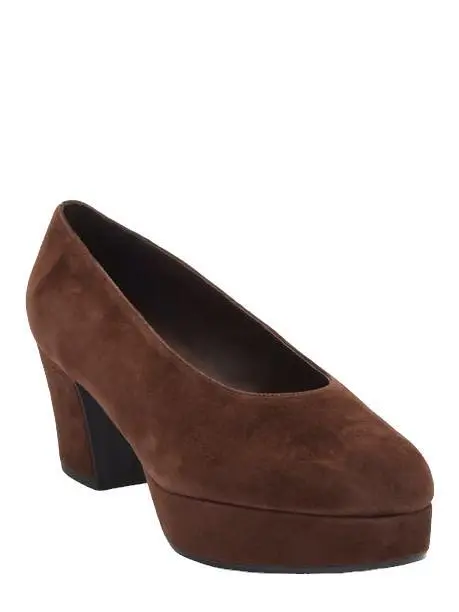 Jeffrey Campbell Chapters Almond Toe Platform Pump - Brown Suede