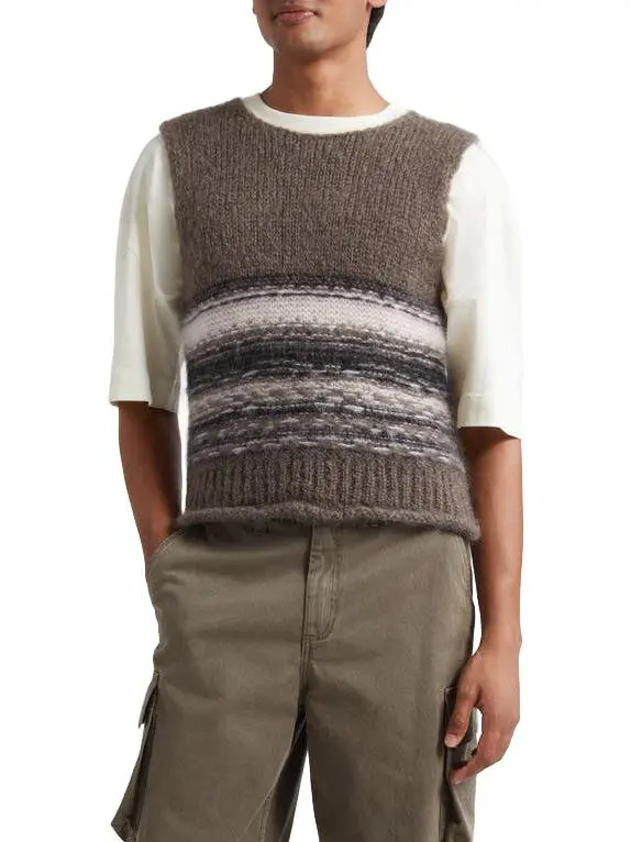 Our Legacy Pleaser Stripe Mohair & Wool Sweater Tank - Blur Fair Isle