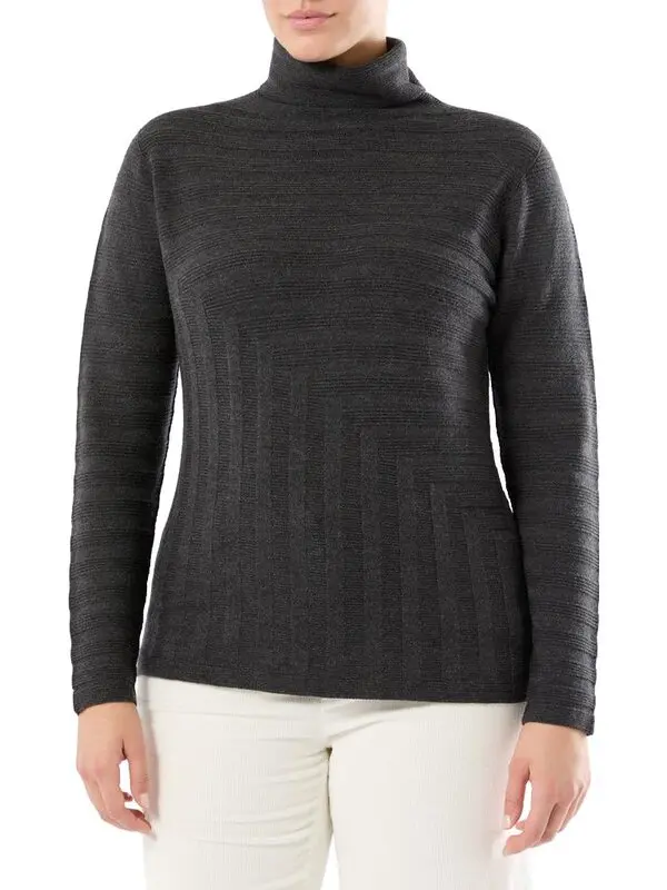 Marina Rinaldi Virgin Wool Turtleneck Sweater - Dark Grey