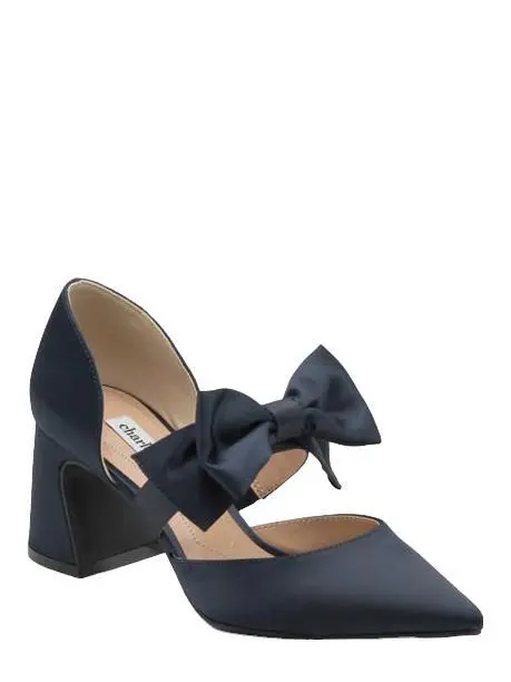 CHARLES DAVID Andre Pointed Toe Pump - Navy