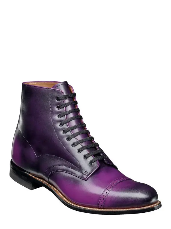 STACY ADAMS Madison Cap Toe Lace Up Boot - Purple