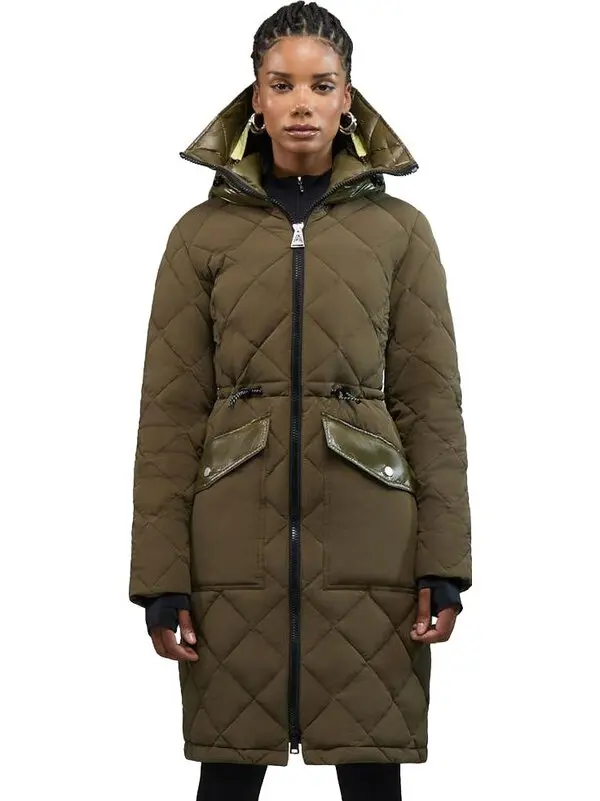 ALPENHAUS Arly Elongated Hybrid Puffer Coat - Dark Olive