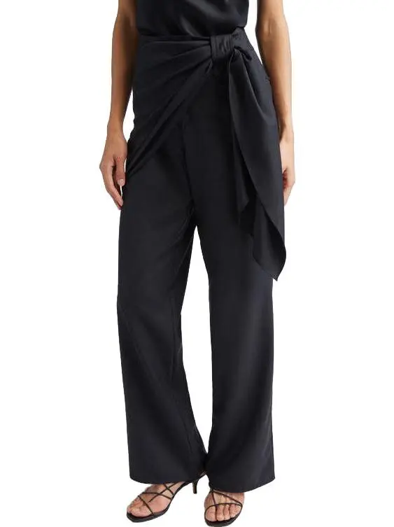 Johanna Ortiz Cascade Ruffle Wool Tea Trousers - Black