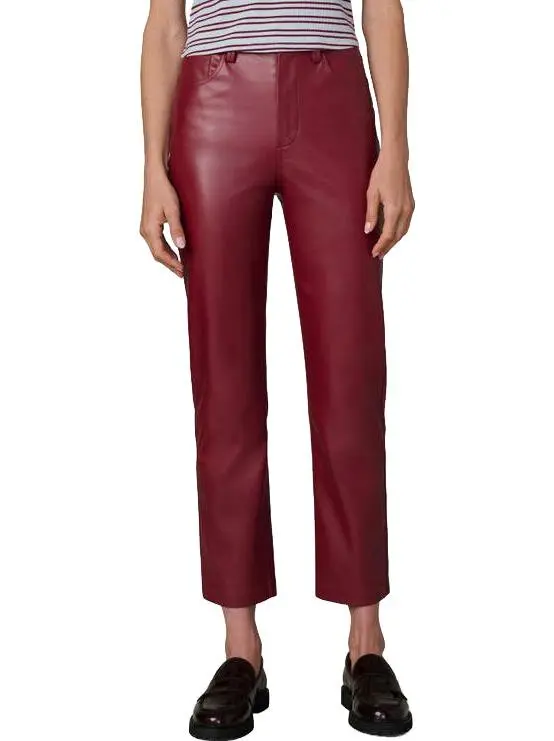 Joe's Jeans Lyra Slim Ankle Faux Leather Trousers - Syrah