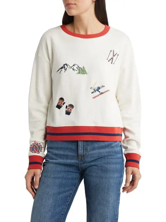 Pendleton Embroidered Cotton Crewneck Sweatshirt - Ivory