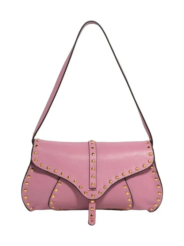 AIMEE Armour Leather Baguette Shoulder Bag - Dusty Rose