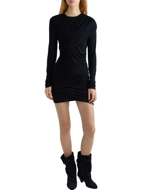 Isabel Marant Denise Shirred Body-con Minidress - Black