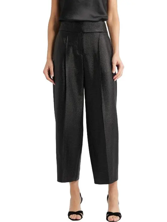 BOSS Tacres Metallic Ankle Wide Leg Pants - Black