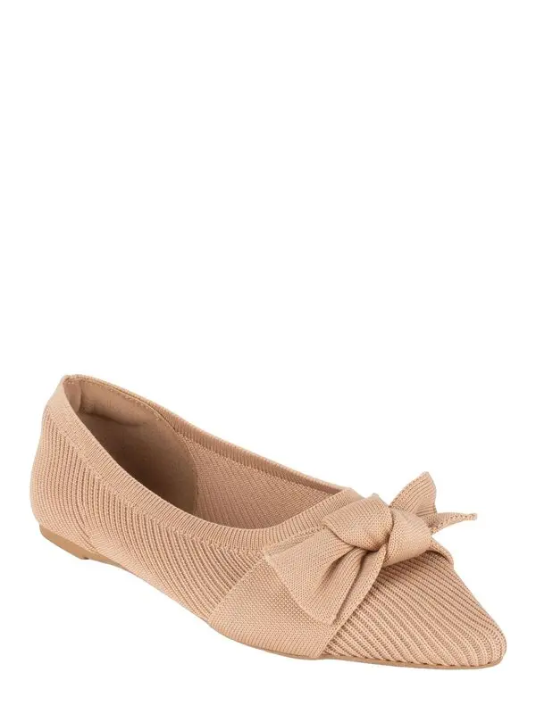 Tahari Montserrat Pointed Toe Flat - Natural