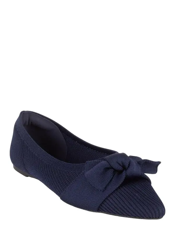 Tahari Montserrat Pointed Toe Flat - Navy