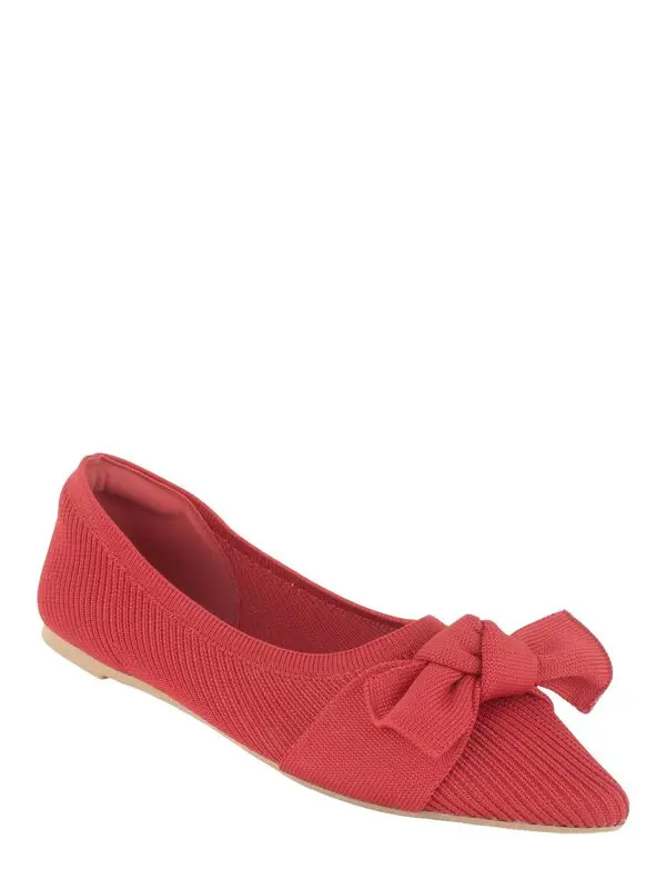 Tahari Montserrat Pointed Toe Flat - Red