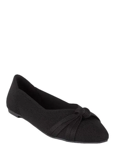 Tahari Catalina Pointed Toe Knit Flat - Black