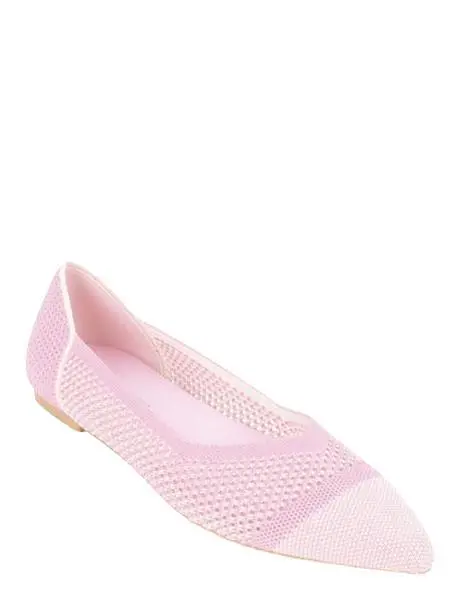 Tahari Antigua Knit Pointed Toe Flat - Mauve