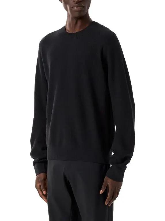 Veilance Crewneck Wool Blend Long Sleeve Sweater - Black