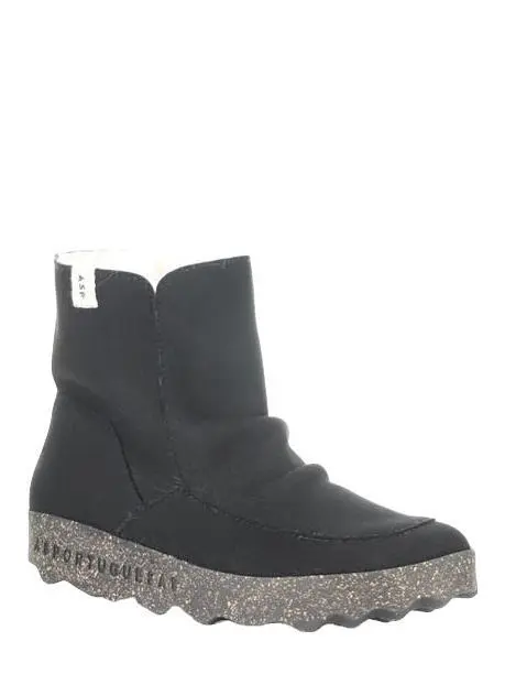 Fly London Cuff Faux Shearling Bootie - 000 Black Ecosuede/f