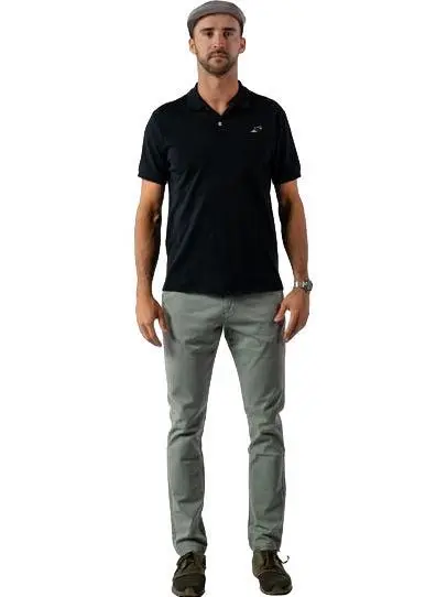 WOODPECKER Pima Cotton Polo Shirt - Black