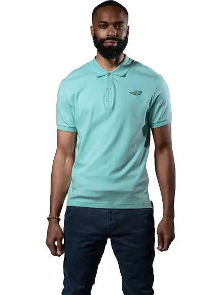 WOODPECKER Pima Cotton Polo Shirt - Seafoam