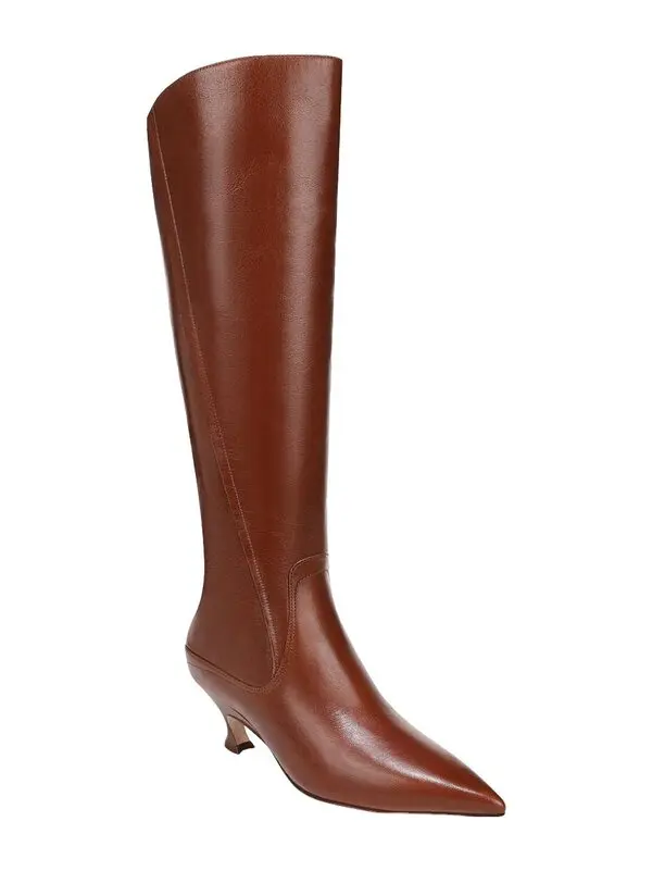 27 EDIT NATURALIZER Kitten Heel Knee High Boots - Carmel Brown