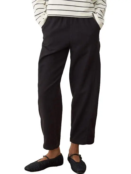Marine Layer Jessie Pull-on Barrel Leg Twill Pants - Black