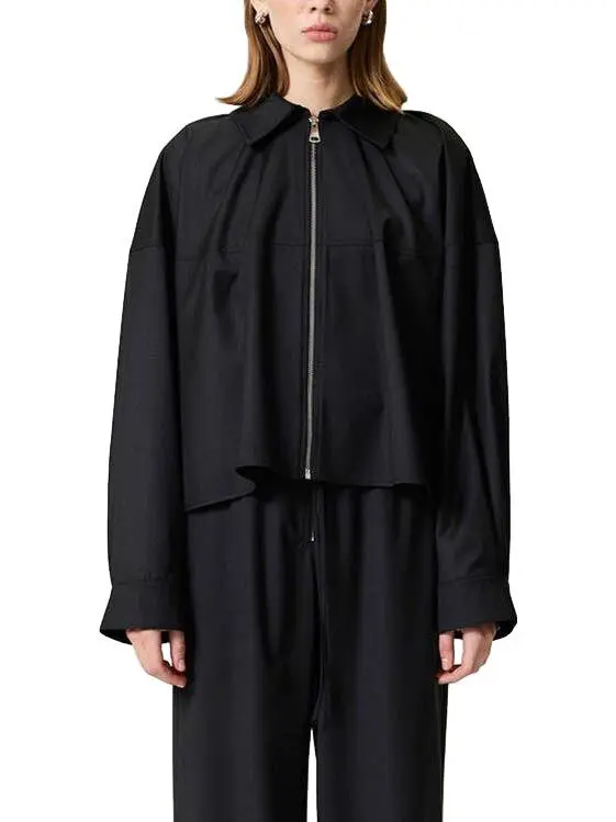 NOCTURNE Draped Jacket - Black