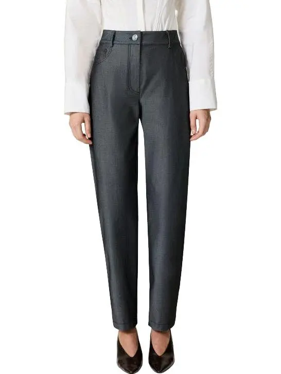 NOCTURNE Balloon Cut Tailored Trousers - Anthracite