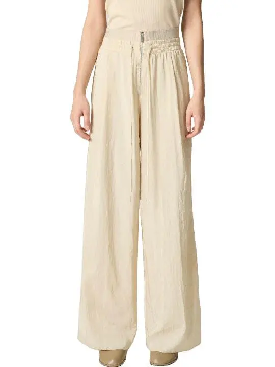 NOCTURNE Drawstring-waist Relaxed Trousers - Ivory