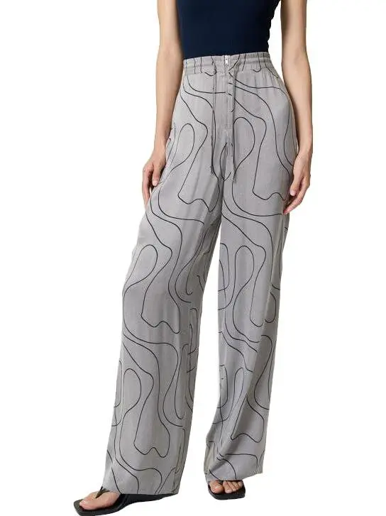 NOCTURNE Flowy Wide-leg Tailored Pants - Dark Grey