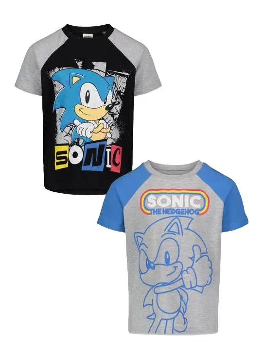 SEGA Sonic The Hedgehog 2-pack T-shirts - Black/grey/blue