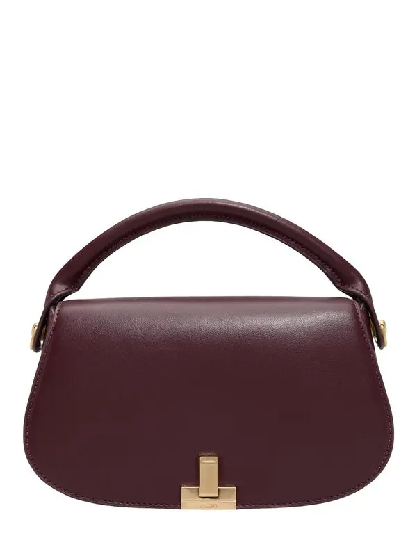 Aldo Faux Leather Top Handle Bag - Dark Plum