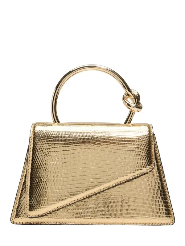 Aldo Snakeskin Embossed Top Handle Bag - Gold