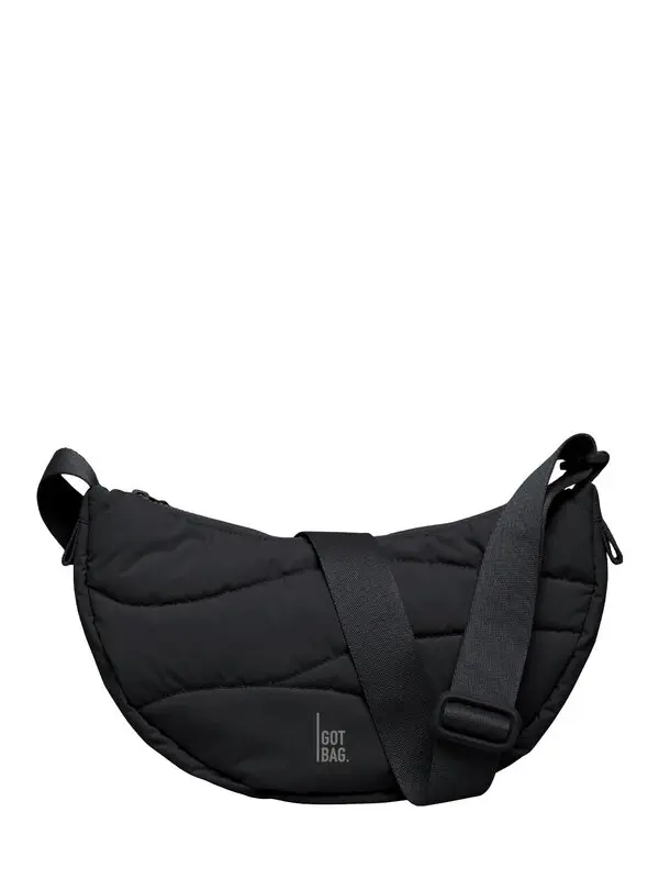 GOT BAG Wavy Puffer Recycled Nylon Moon Bag - Black