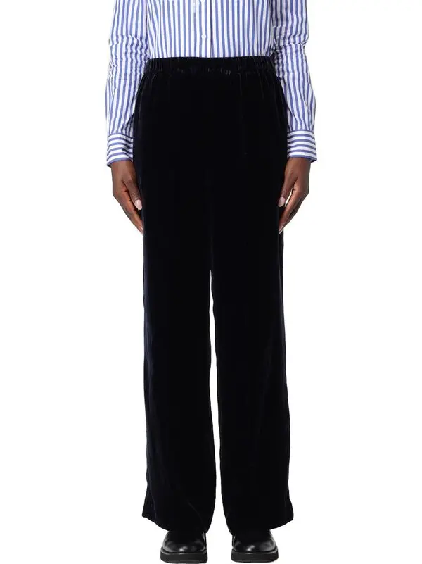 Aspesi Velvet Wide Leg Trousers - Blue
