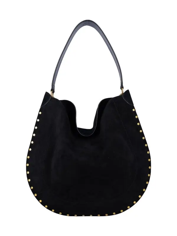 Isabel Marant Étoile Studded Suede Shoulder Bag - Black