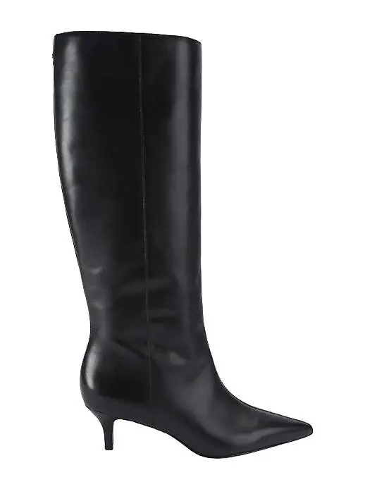 Carvela Venice Leather Heeled Knee-high Boots - Black