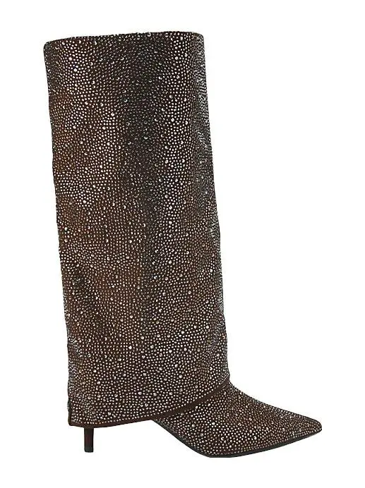 Kurt Geiger Fate Faux-suede Heeled Knee-high Boots - Bronze