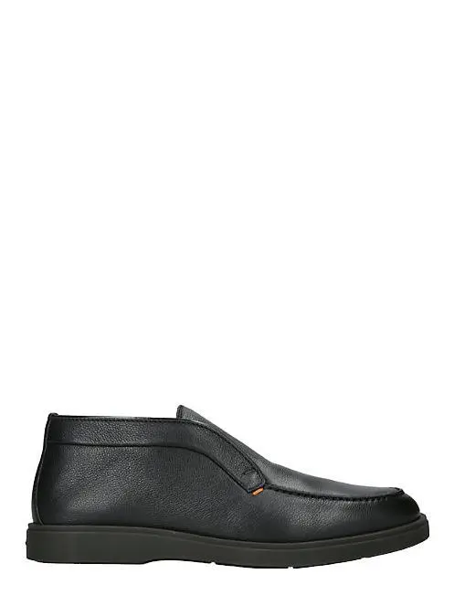 Santoni Detroit Leather Desert Boots - Black