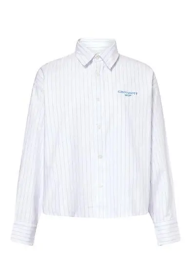 Carhartt Work In Progress Cassel Stripe-print Cotton Shirt - Cassel Stripe White