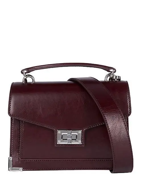 The Kooples Leather Cross-body Bag - Bordeaux