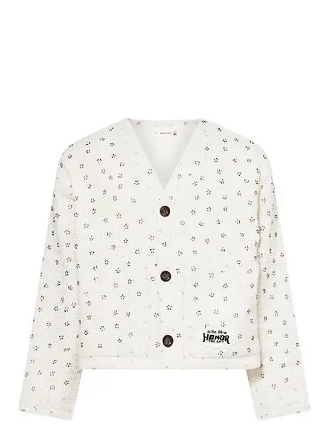 HONOR THE GIFT Bead-embellished Woven Cardigan - White