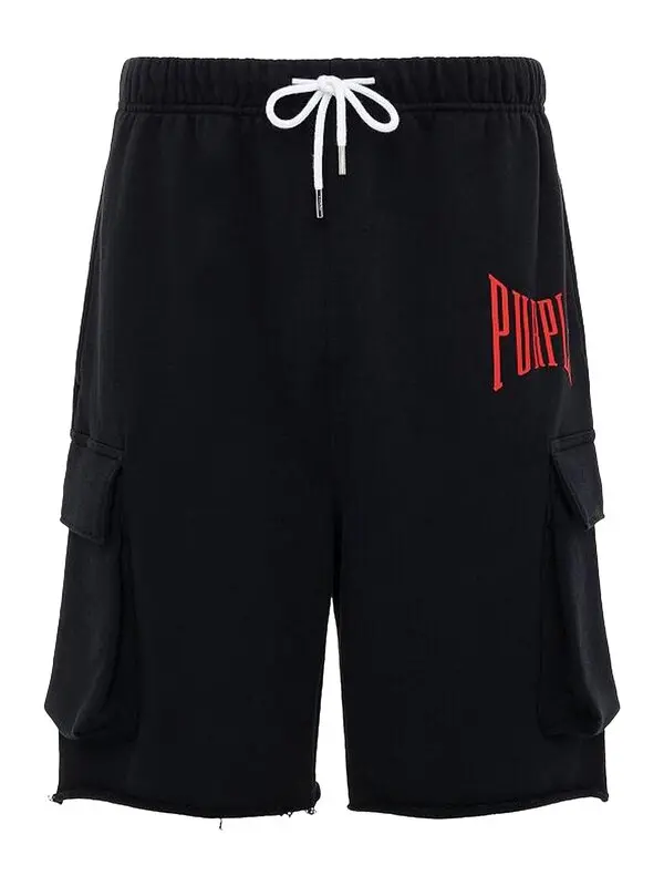 PURPLE BRAND Heavyweight Cargo Sweatshorts - Black