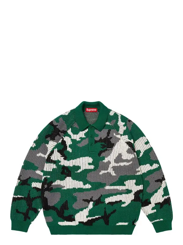 Supreme Small Box Polo Sweater - Green